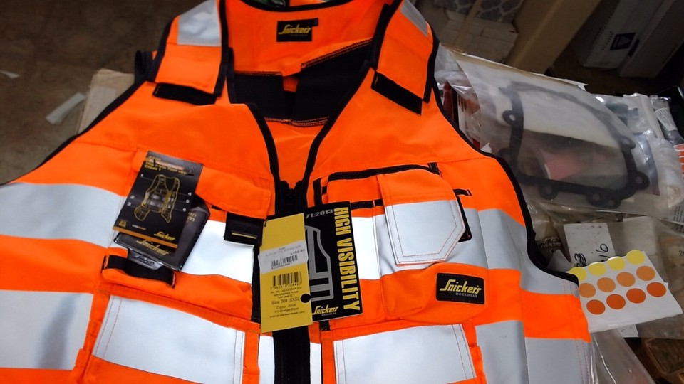Snickers High Vis 4230 Tool Vest class 1 Orange size XXXL | eBay