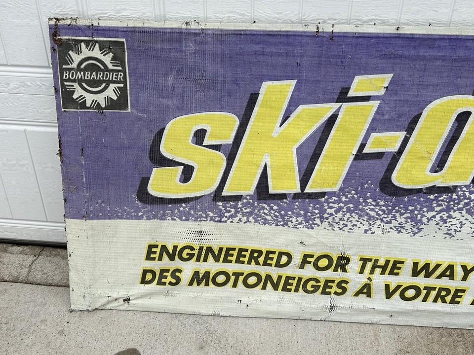 HUGE Vintage Ski-Doo MXZ Snowmobile Dealership Sign Crate 3ft x 8.5ft ...