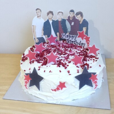 One Direction Cake Scene Stand Up Toppers Edible Party Decorations cup ...