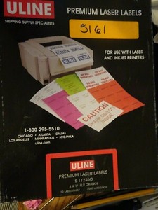 ULINE Premium Laser Labels S-11246O 4X1” FLR Orange 1560 Labels | eBay