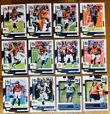2022 Panini Donruss Football DENVER BRONCOS Team Set + Rookies 12 Cards ...