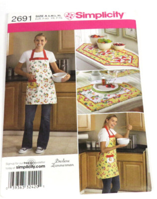 Simplicity Sewing Pattern #2691 S-XL Reversible Apron Table Runner ...