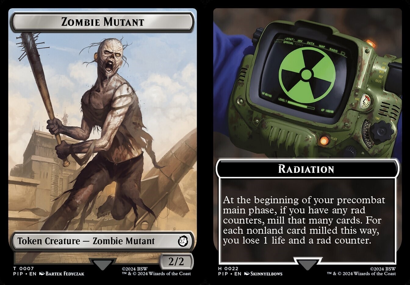 MTG Fallout TOKEN Zombie Mutant #0007 Radiation #0022 | eBay