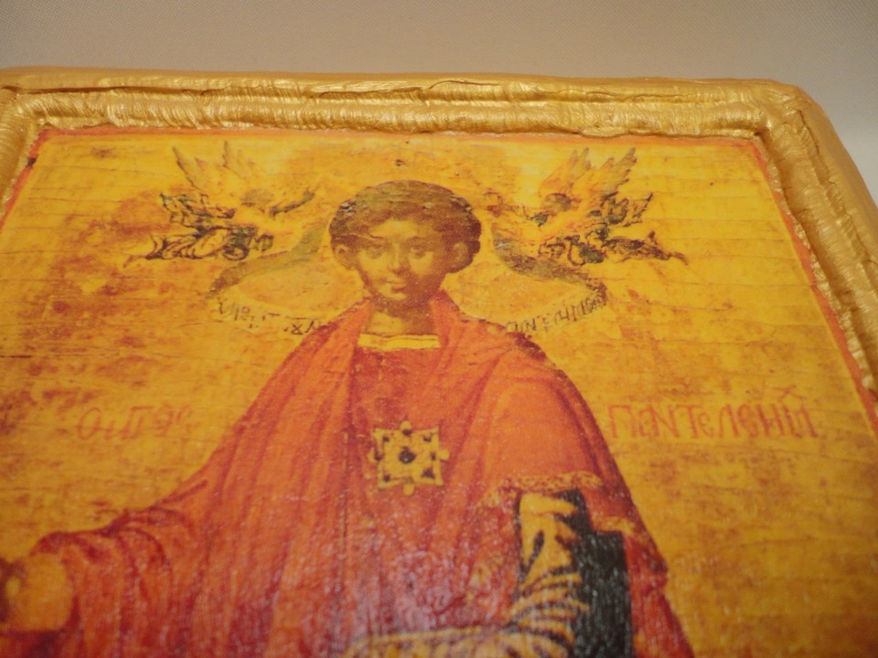 Saint Panteleimon Pantaleon ICONE IKONA ICONO Byzantine Greek Orthodox ...