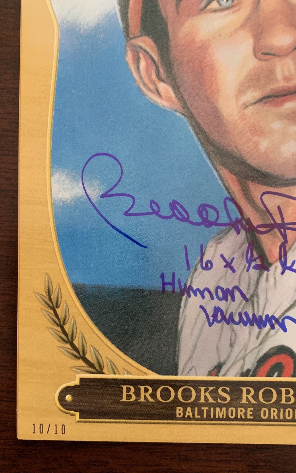 Brooks Robinson Auto Signed 2018 Topps Gallery 5x7 Gold 10/10 Beckett ...