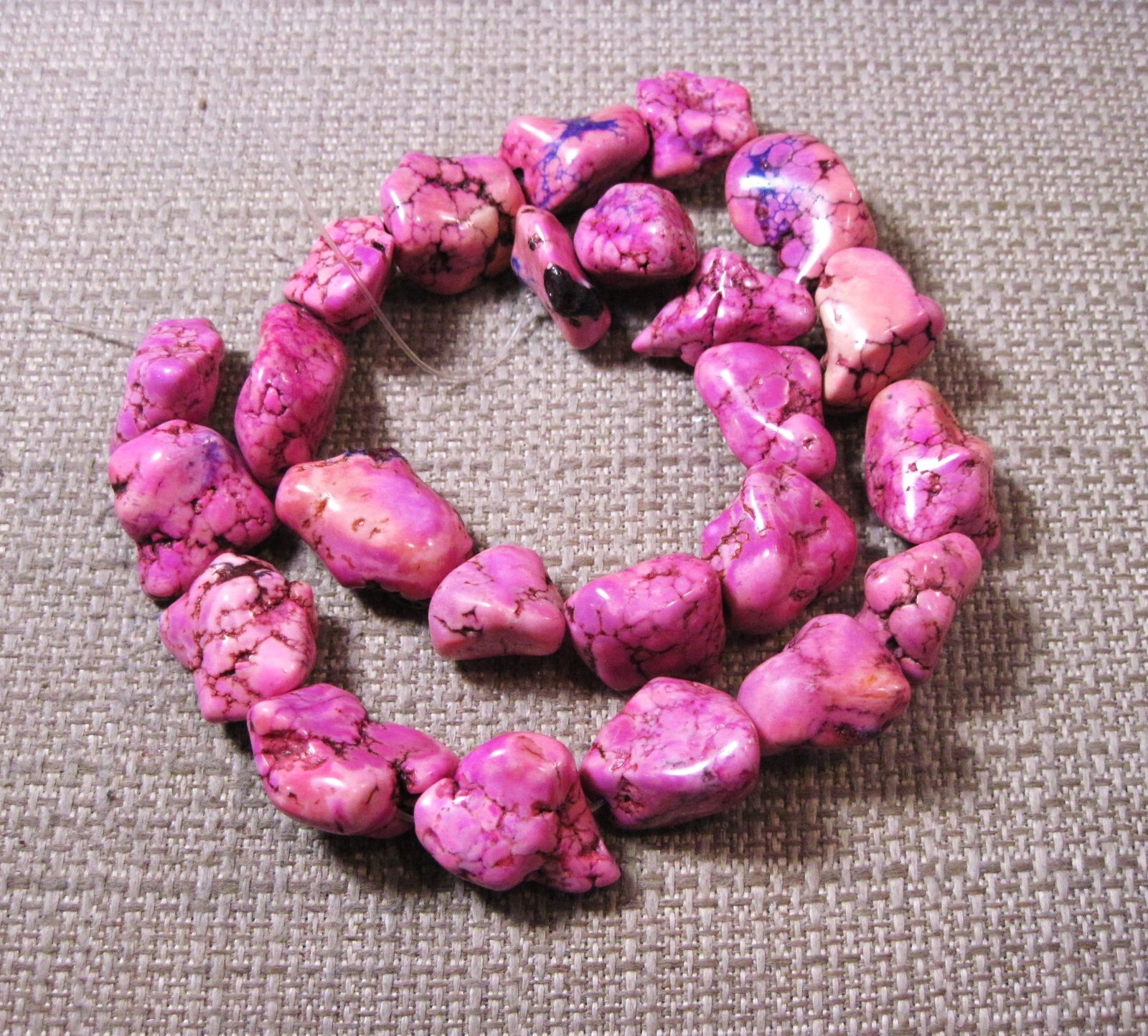 Beautiful Strand of Pink Turquoise Magnesite? Nugget Beads Lot# 374 B2 ...