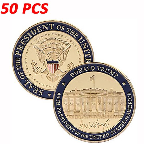 50 PCS Commemorative Coin U.S. 45th President Donald Trump Inauguration ...