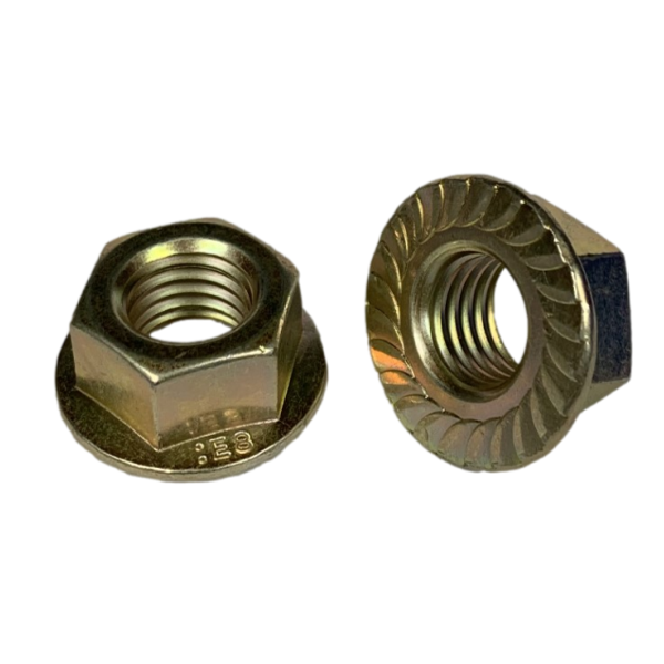 5/16"-18 Grade 8 SERRATED Flange Whiz Lock Nuts Coarse Zinc Yellow ...