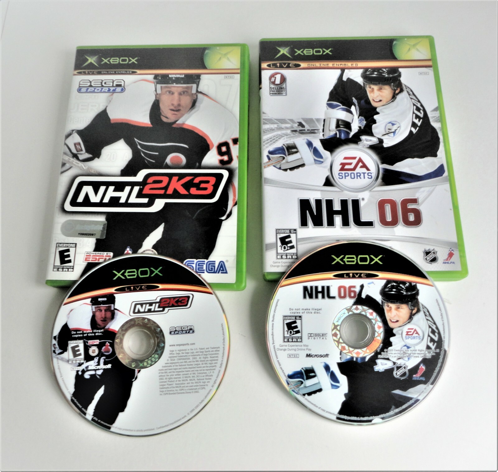 NHL Xbox Games - NHL 2K3 Sega and NHL 06 EA Sports -Games & Cases - Lot ...