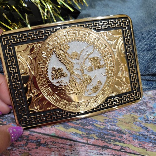 Centenario Cowboy Belt Buckle Western Rodeo Silver Rosetone Coin ...