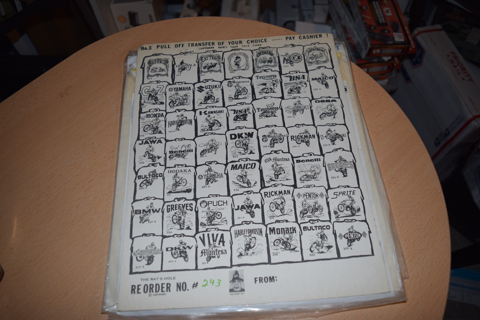 Vintage 1968 Rat's Hole T-Shirt Transfers Tear Sheet with 4 #243 NEW | eBay