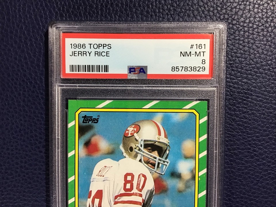 JERRY RICE 1986 Topps #161 Jerry Rice Rookie Card *** RC *** PSA 8 NM ...
