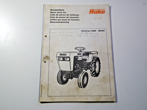 Ersatzteilliste Hako Trac 1400 (8014) V490 D522 Original Hako Hausdruckerei | eBay.de