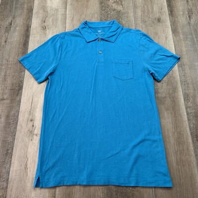 Mack Weldon Polo Shirt Mens Large Blue Golf Short Sleeve Performance ...