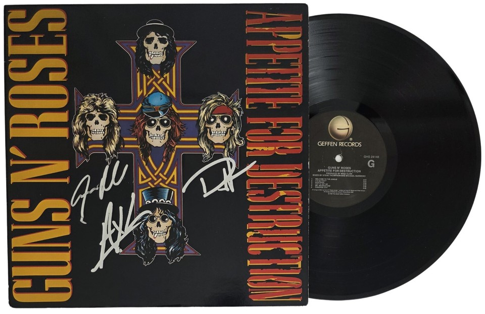 Guns N Roses Signed Appetite for Destruction Album Proof Autograph Axl ...