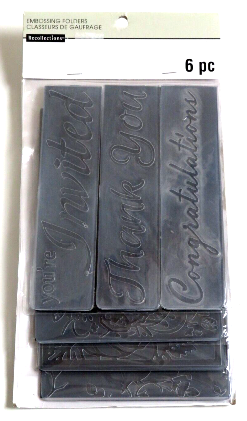 Recollections 6pc Embossing Folders Border Sentiments Floral Frame ...