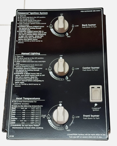 Weber Genesis Silver B Grill Side Control Panel 3 Burner with Knobs OEM ...