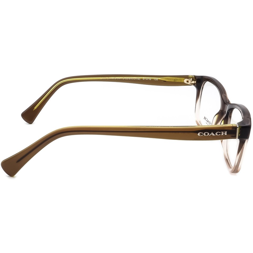 Coach Eyeglasses HC 6089 5400 Olive Brown Gradient Rectangular Frame 51 ...