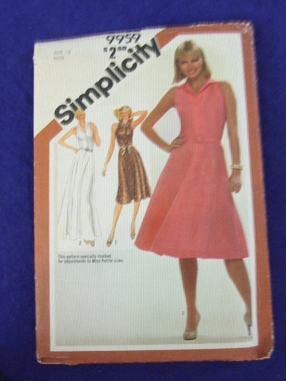 UNCUT VINTAGE SIMPLICITY#9959 WOMENS SZ 12 SLEEVELESS DRESS SEWING ...
