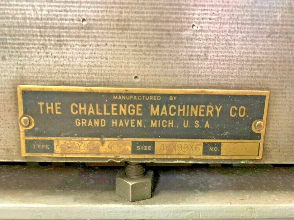 Challenge Machinery Layout Plate and Stand 48x96x6 - Lot Listing - Item ...