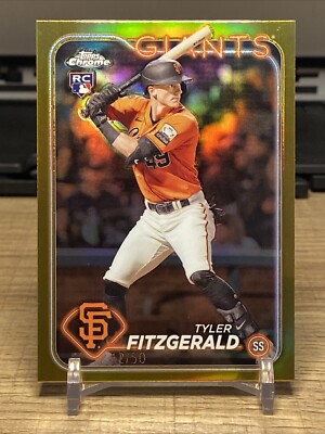 2024 Topps Chrome - Tyler Fitzgerald - Rookie - Gold Refractor, /50 ...