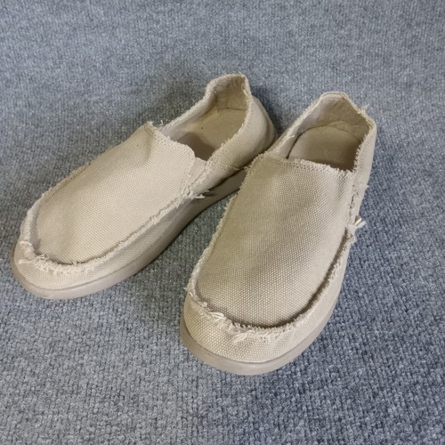 Croc's Men's Size 10 Santa Cruz Frayed Tan Canvas Loafers, Cushioned ...