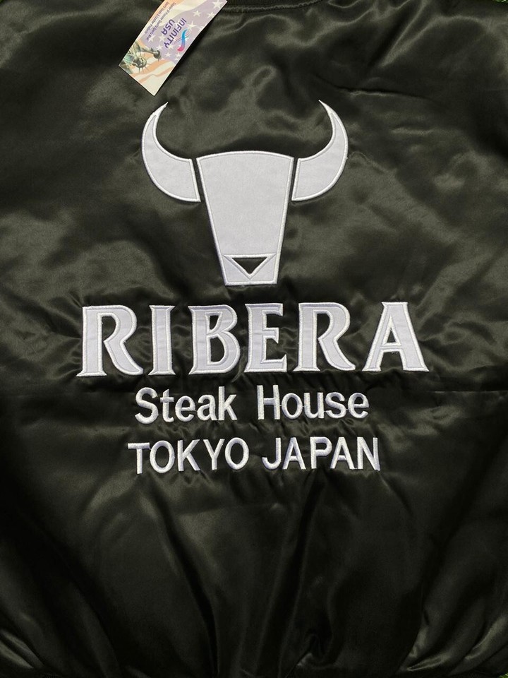 Ribera Steakhouse Tokyo Japan Bomber Jacket Satin Varsity Outershell ...