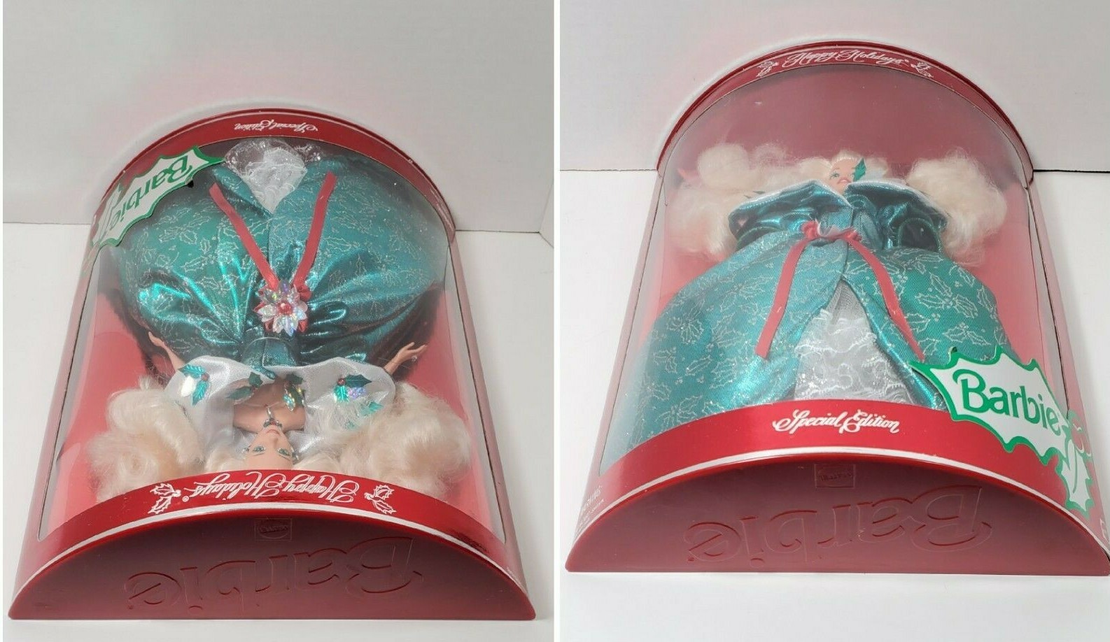 NEW 1995 Happy Holidays Christmas Blonde Barbie Mattel #14123 Special ...