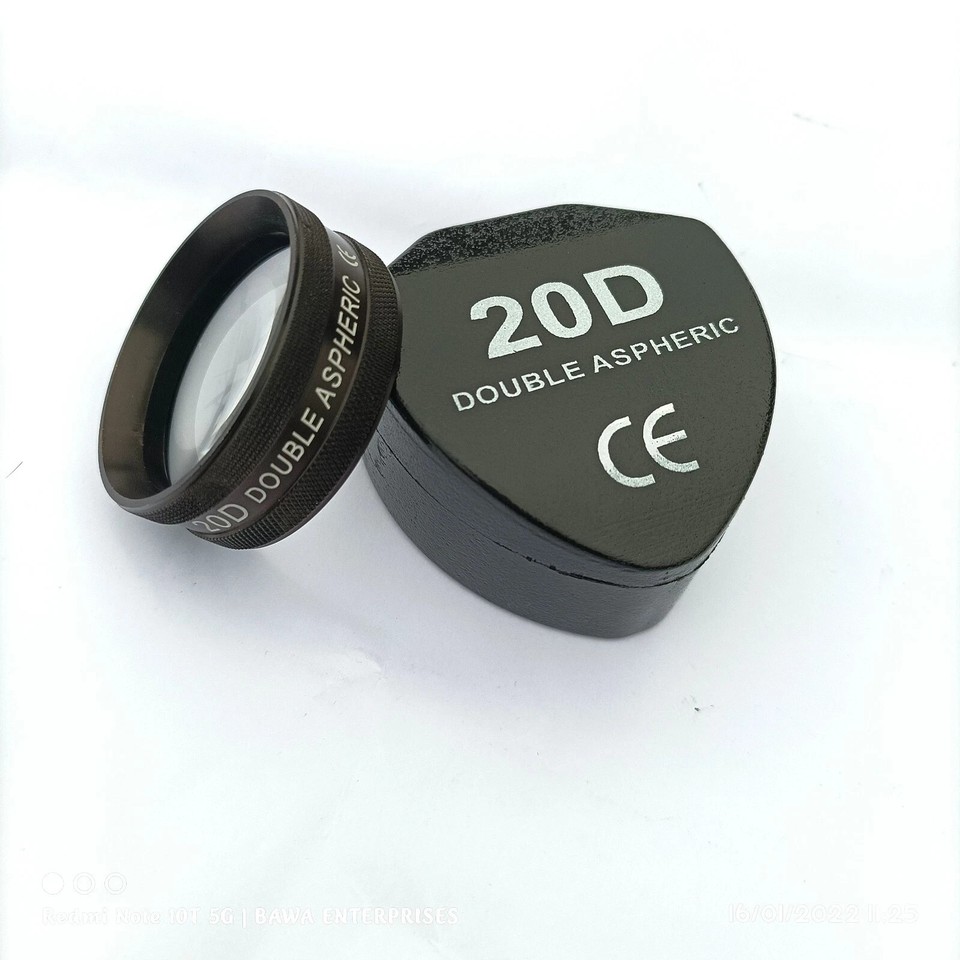 20D Black Color Double Aspheric Indirect Retina Examination Lens With ...