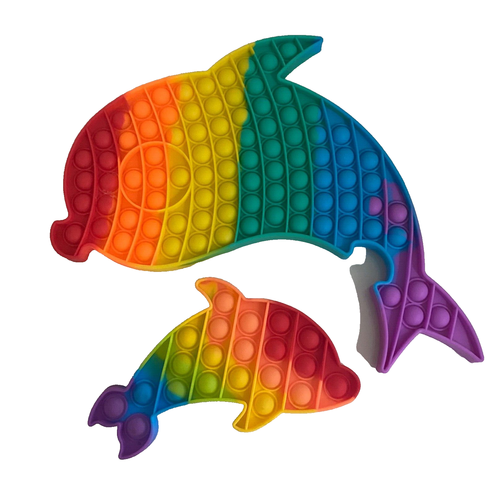 2 dolphin Rainbow Pop-It Toys Popper Fidget Popit large & small | eBay