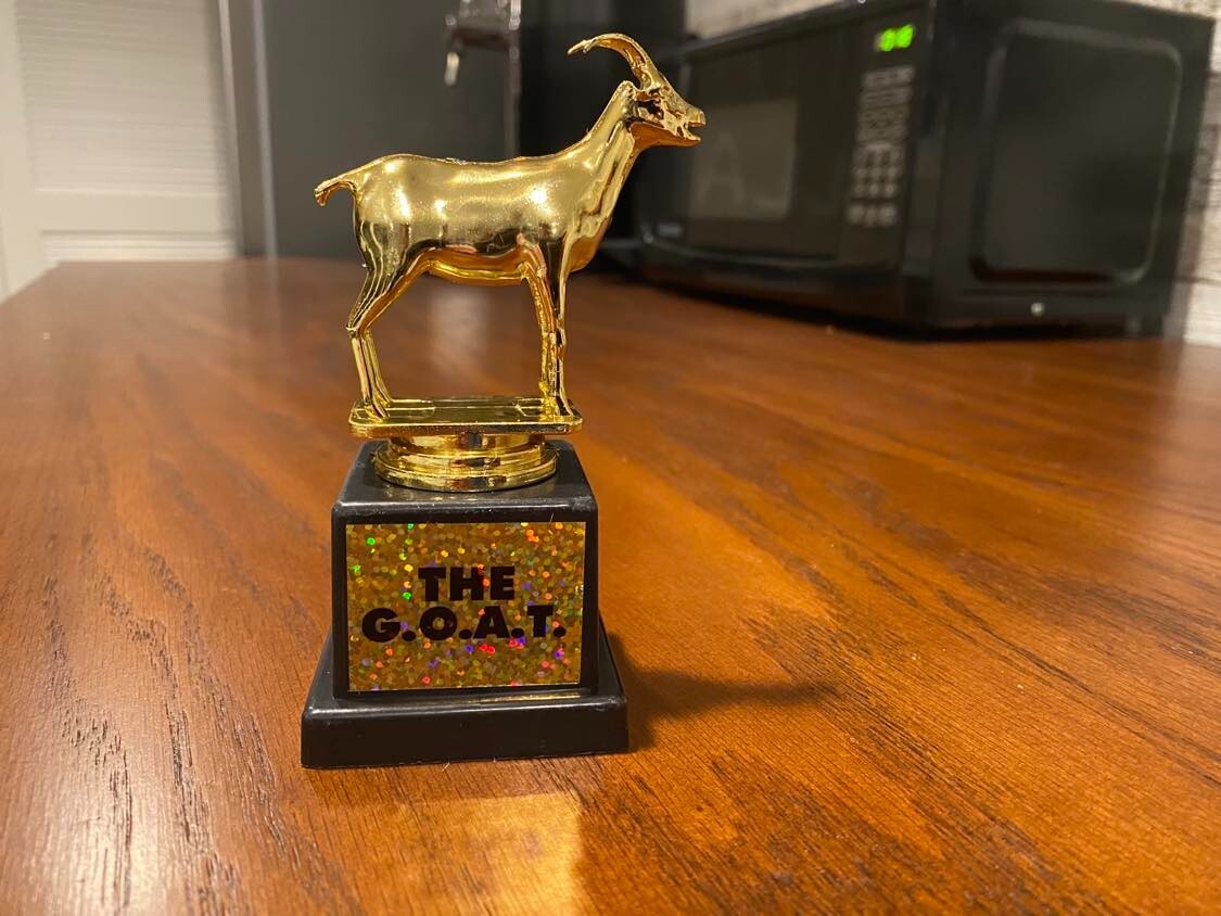 G.O.A.T. Trophy - Greatest of all Time - Funny Novelty Golden Award ...