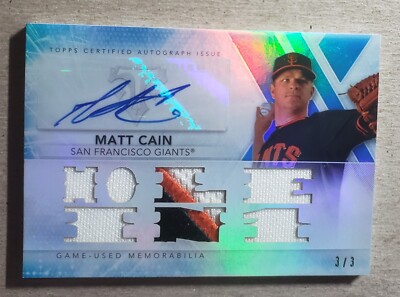 2015 Topps Triple Threads Matt Cain Auto Patch 3/3 Giants Autograph | eBay