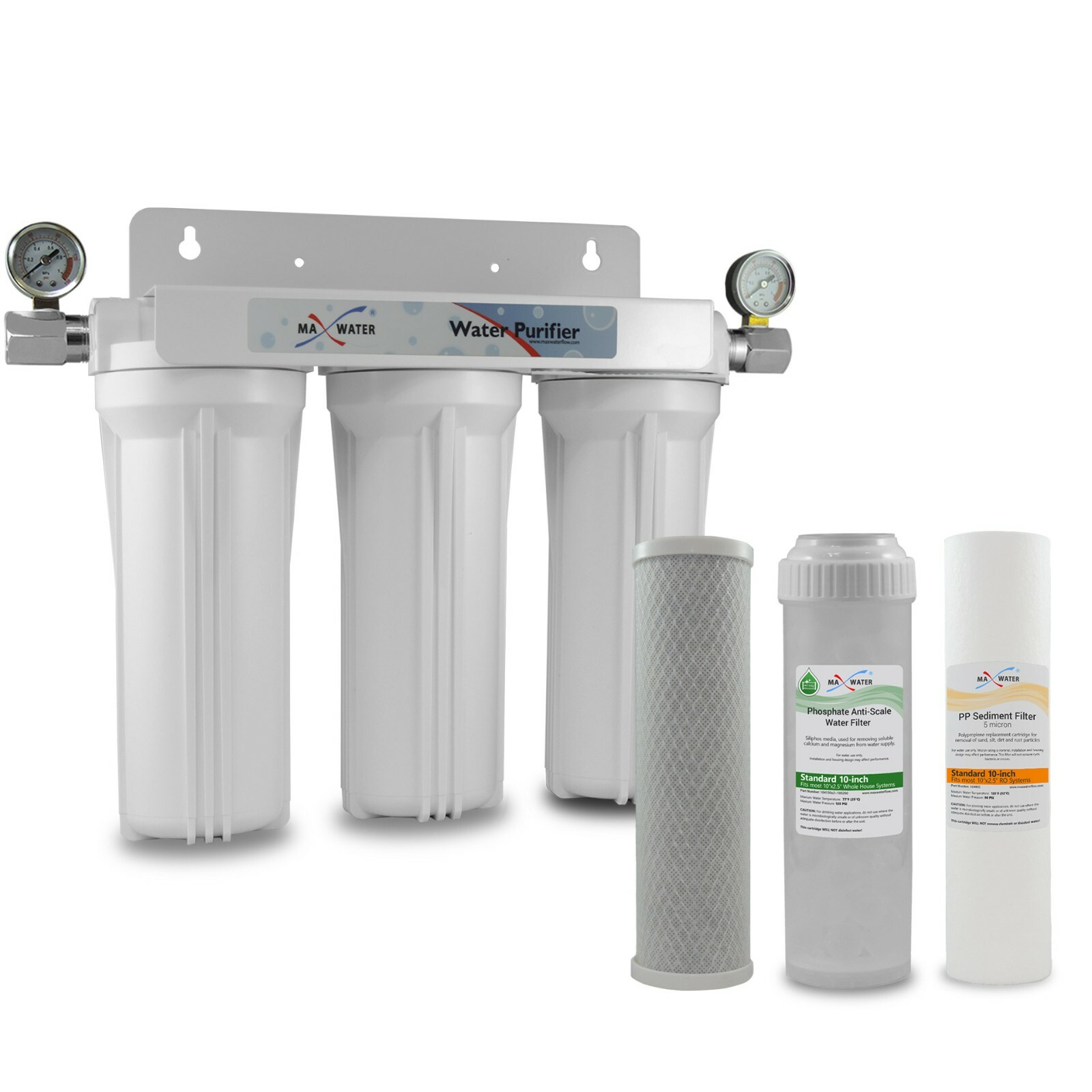 3 Stage lime Anti Scale Inhibiting 10" White Whole House Water ...