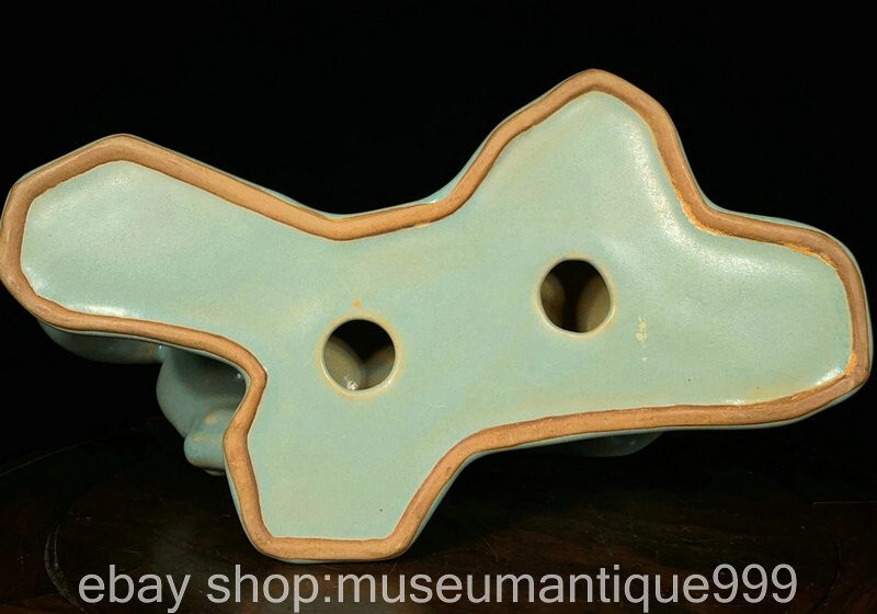 10.4" Ancient Song Chinese Ru Kiln Porcelain Dynasty Divine beast Tiger ...