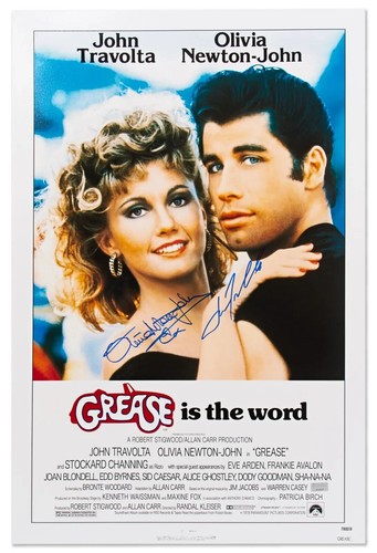 GREASE 8.5X11 SIGNED PHOTO AUTOGRAPH JOHN TRAVOLTA OLIVIA NEWTON JOHN ...