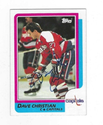 Signed Autographed DAVE CHRISTIAN Washington Capitals 1986-87 Topps ...