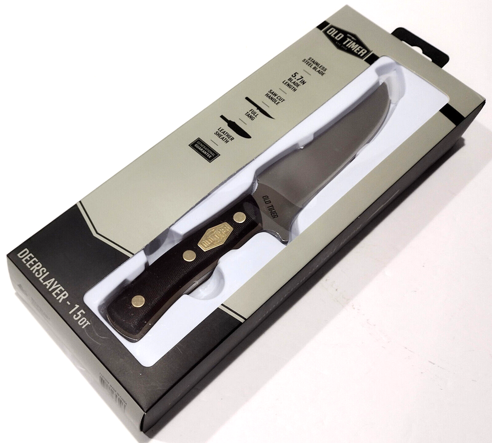 Schrade Old Timer DeerSlayer Sharpfinger Hunting Skinning Knife-Sheath ...