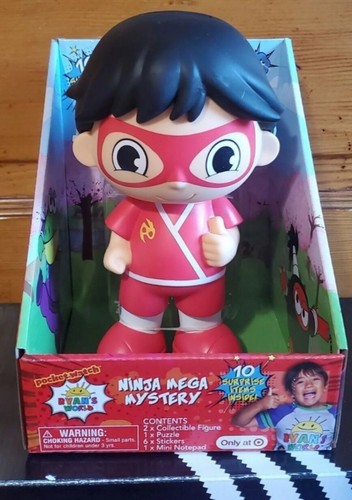 Ryan's World Ninja Mega Mystery Coin Bank with 10 Surprise Items ...