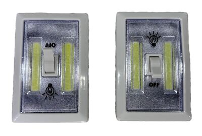 Cordless Lighted Light Switch Wall Light Up Night Light Lite Toggle 2 ...