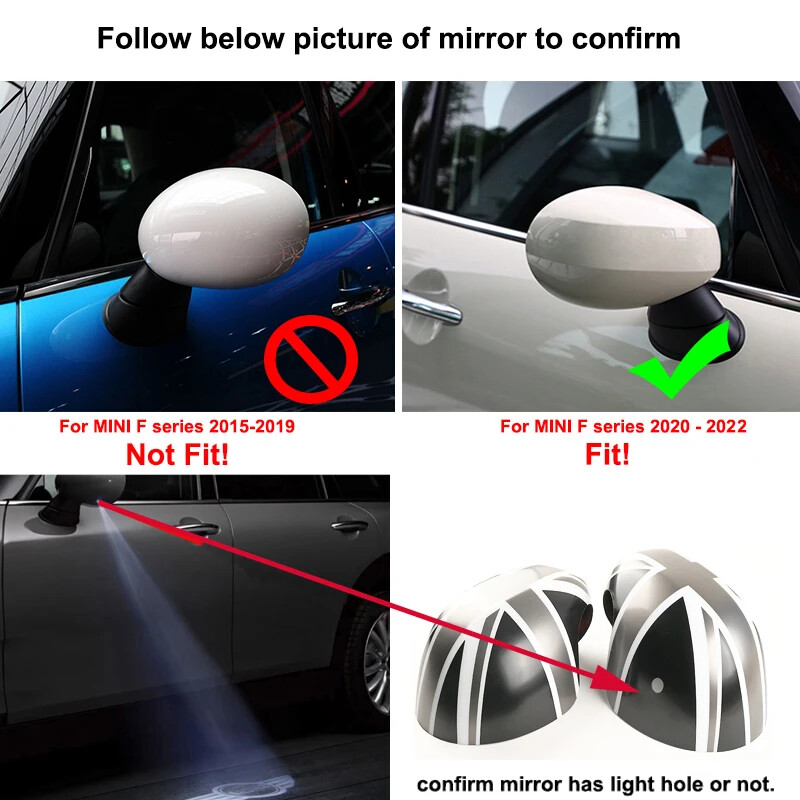 For Mini Cooper JCW F54 F55 F56 F60 2020-2024 Rearview Mirror Covers ...