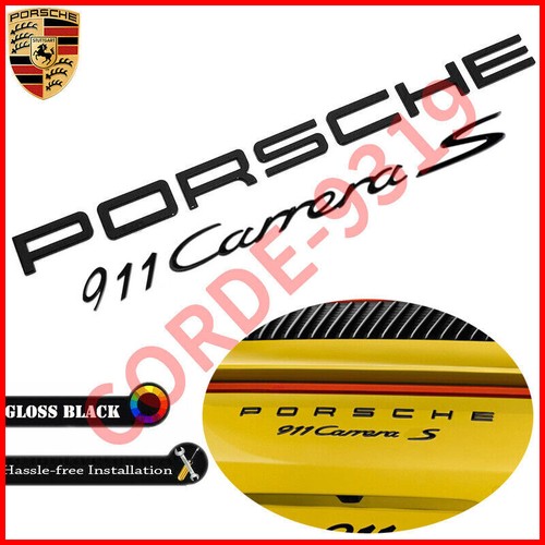 4PCS Gloss Black Porsche 911 Carrera S Letters Rear Badge Emblem Deck ...