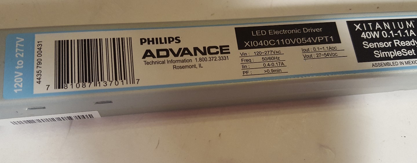 Philips Advance LED Electronic Driver XI040C110V054VPT1 | eBay