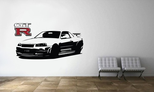 Nissan GTR G34 Skyline Sport Front Racing Car Wall Decal Art Mural ...