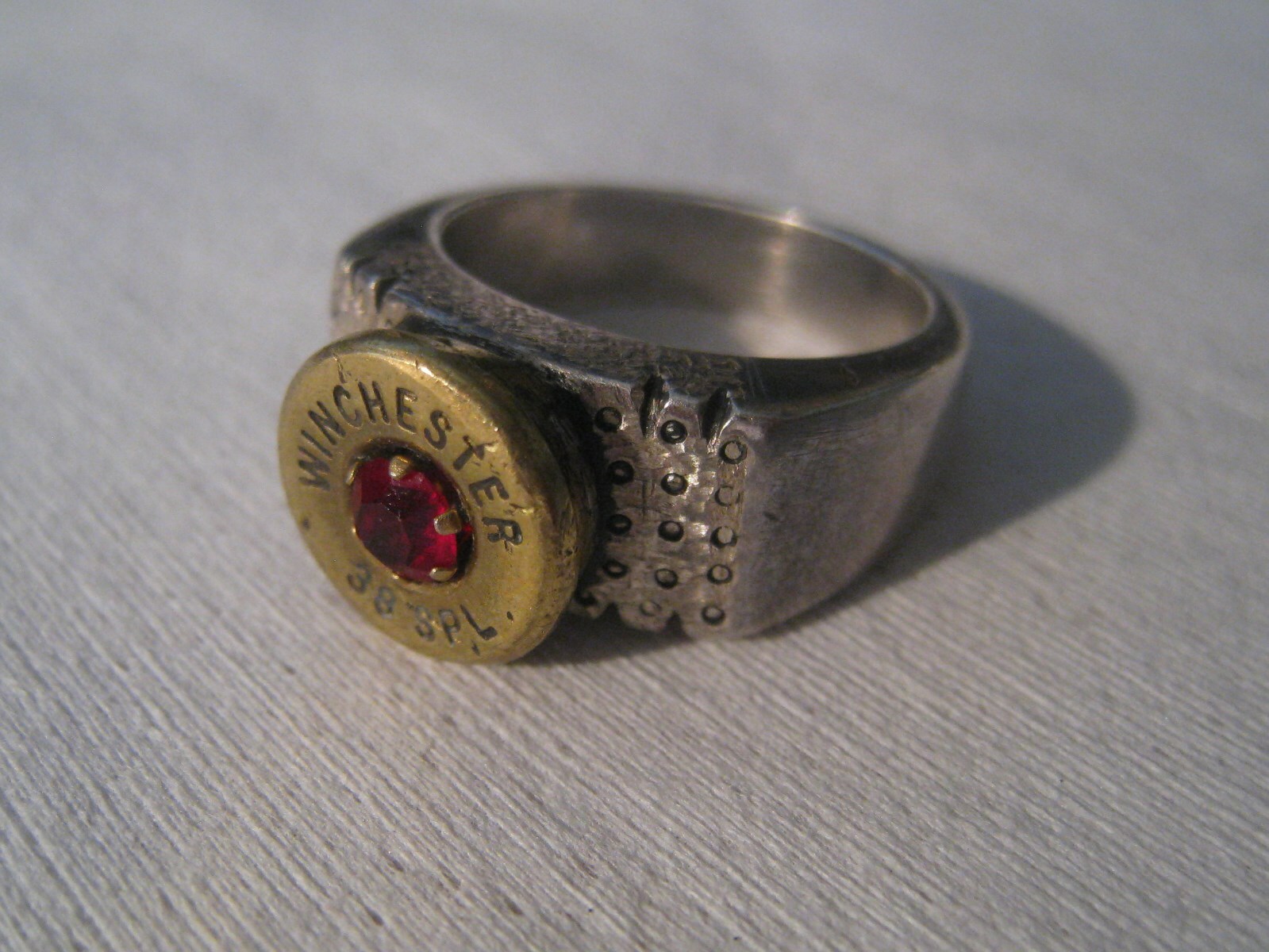 Artisan Unisex Sterling Ruby WINCHESTER 38 SPL Stamp Ring SZ 8 | eBay