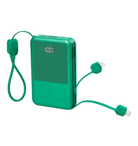 Limitless 10,000mAh Power Bank w/ Built in Cables & 15W Magnetic Charge ...