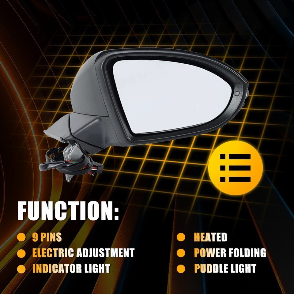 For VW Golf Mk7 2012-2020 Left Right Side Power Fold Heated Wing Door ...