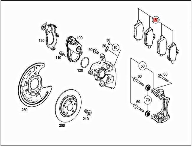 Genuine Mercedes-Benz Disc Brake Pad Set 007-420-94-20 for sale online ...