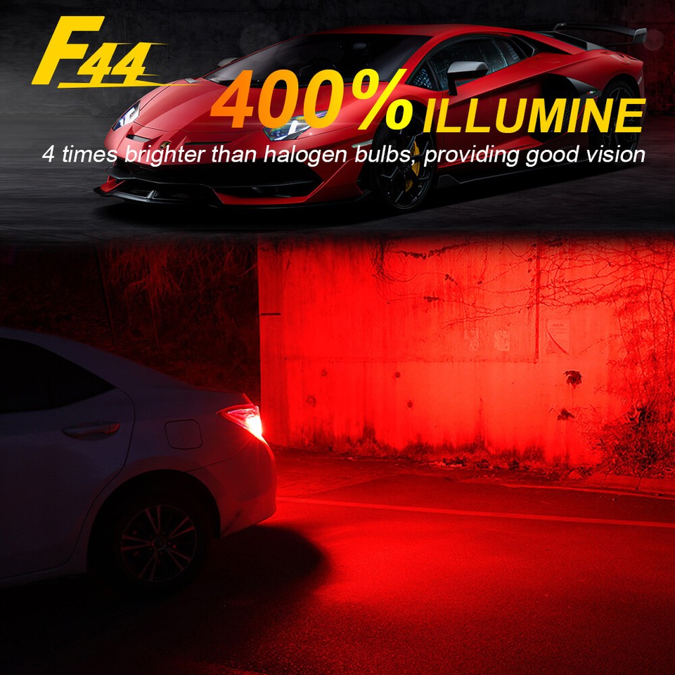 4X 3157 3156 3057 4157 LED Red Brake Stop Tail Light Bulbs Flash Strobe ...