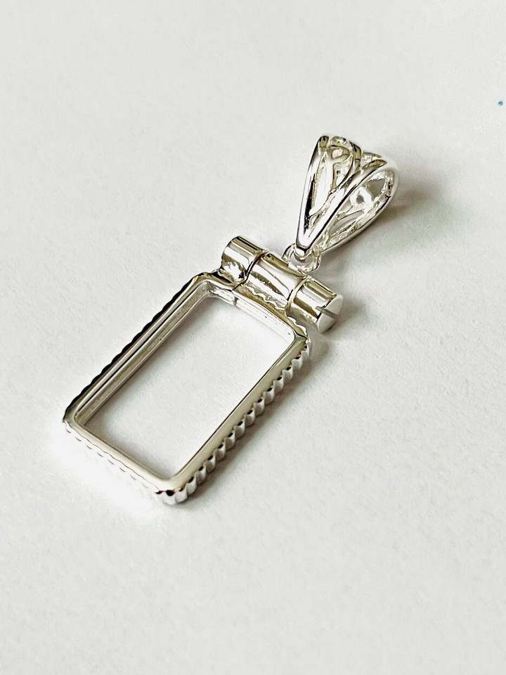 Sterling silver screw top Bezel w/ Bail frame For 1 Gram Credit Suisse ...
