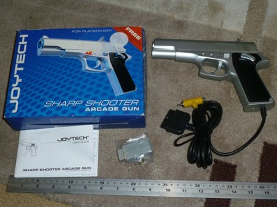 SONY PLAYSTATION 1 PS1 PS2 LIGHT GUN PISTOL Silver G-Con Adapter ...